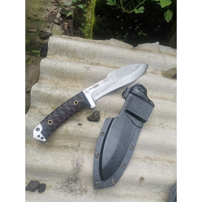 Jual Bowie Hunting Pb 19,5 cm Tebal 6,5/7mm Sarung PVC Carbon Steell ...