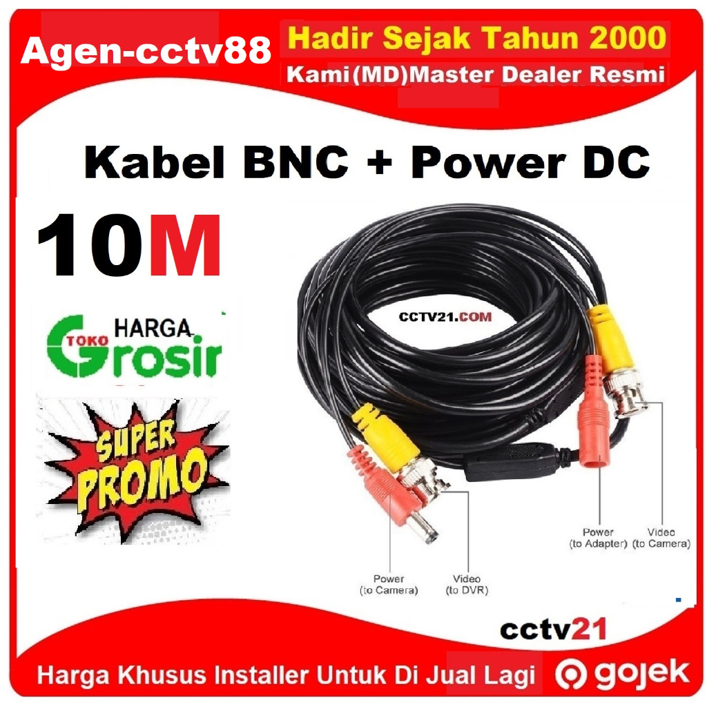 Jual Kabel Jadi BNC + DC Power 10 Meter Kabel / Camera/ CCTV / Siap Pakai Harga Promo cctv21 ...