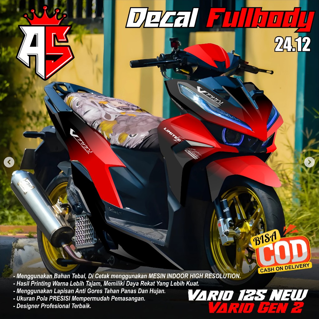 Jual (COD TERBARU) Decal Sticker Vario 125 New 2023 2024 CBS FULL BODY - Stiker Dekal Skotlet ...