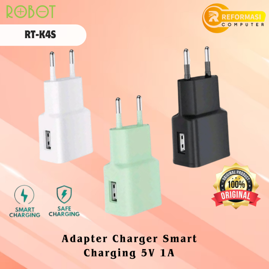 Jual ROBOT Adapter Charger Robot RT-K4S Smart Charging 5V 1A | Shopee ...