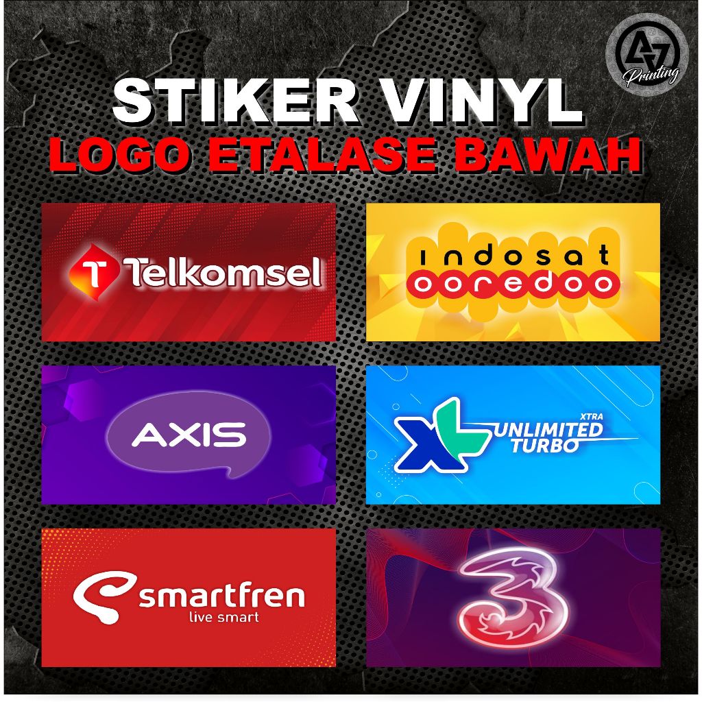 Jual STIKER VINYL LOGO HIASAN BAWAH ETALASE TIPE KARTU PERDANA (CUSTOM ...