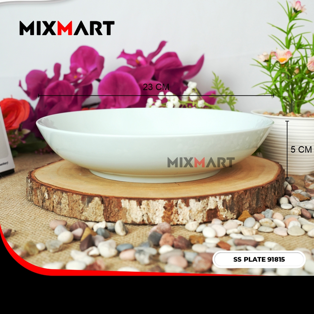 Jual Piring Keramik Polosan SS Plate 91815 Diameter 23cm / Piring ...