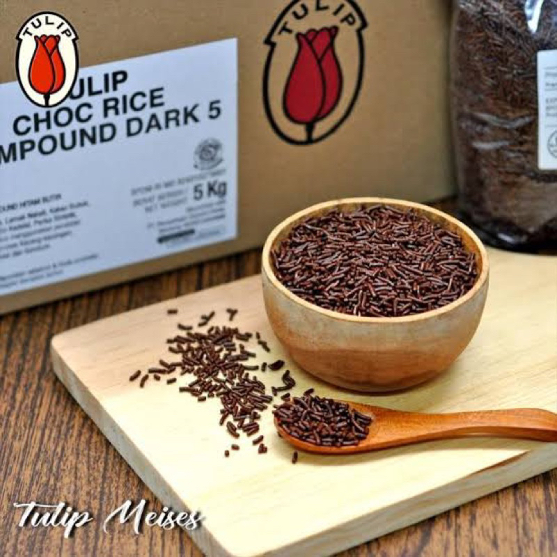 Jual 5KG TULIP CHOCO RICE DARK COMPOUND | MESES TULIP ORIGINAL | 1 DUS ...