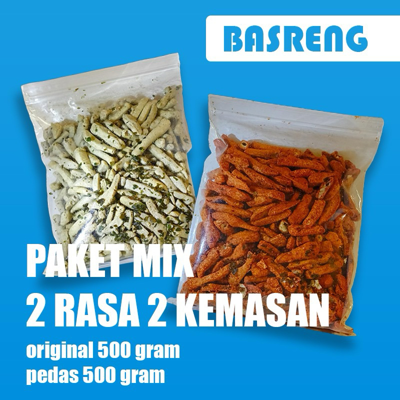 Jual Basreng mix 2 rasa pedas dan original total 1kg | Shopee Indonesia