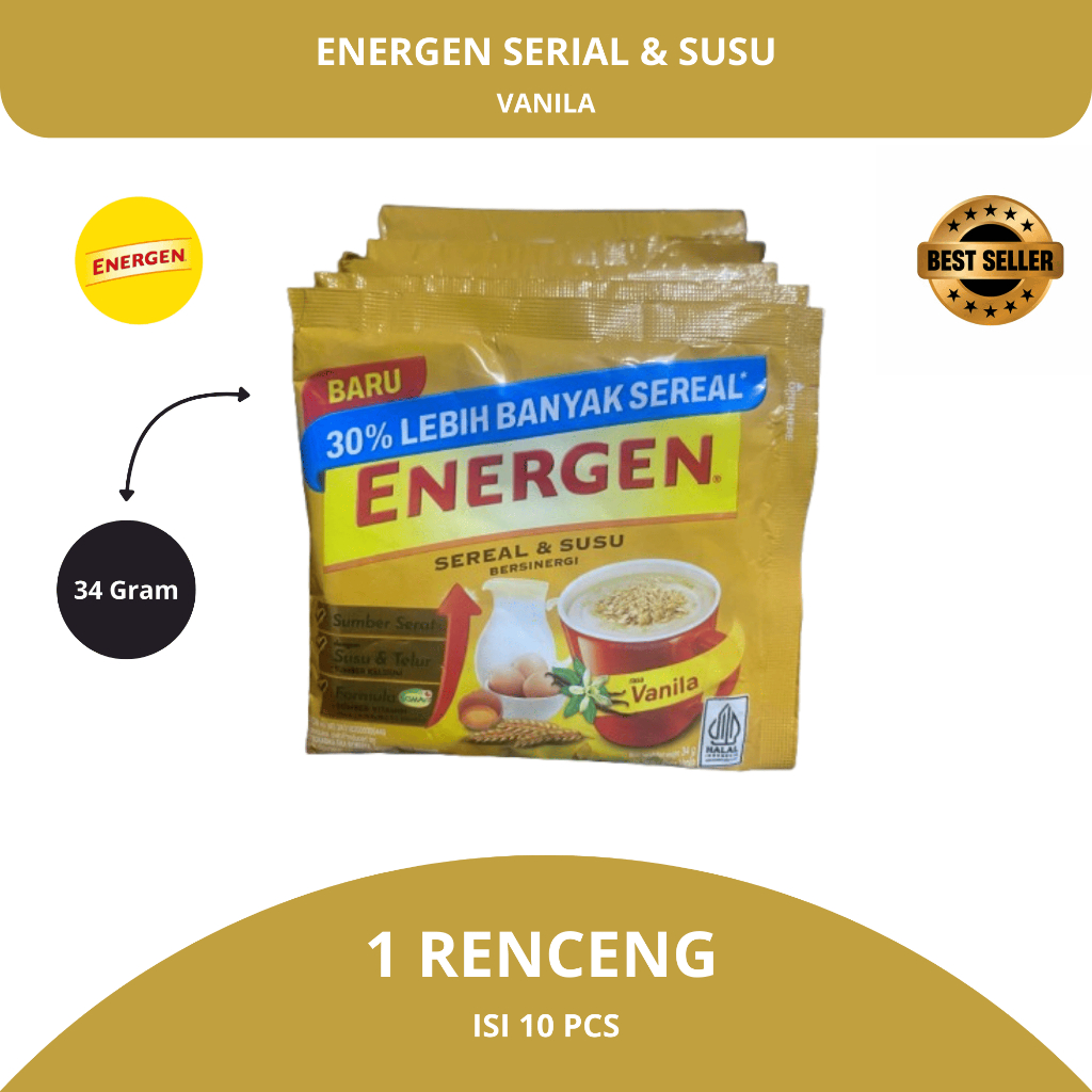Jual ENERGEN SEREAL & SUSU RASA VANILA - 1 RENCENG (10 PCS) | Shopee ...