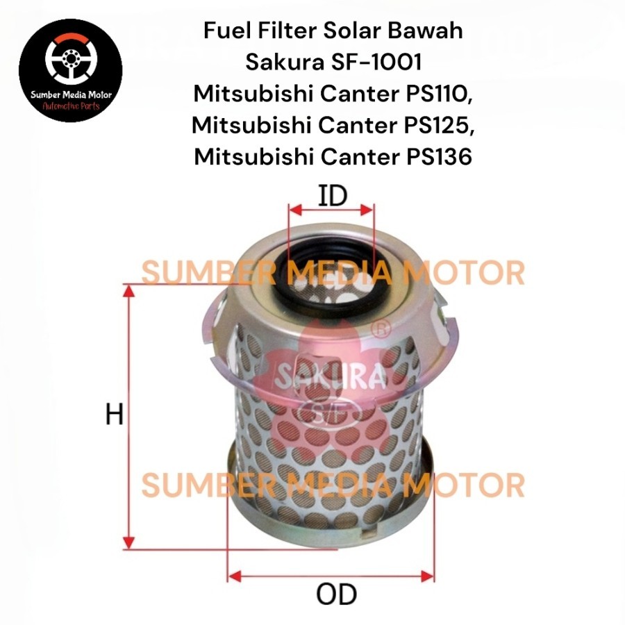 Jual Sakura Fuel Filter Solar Bawah SF-1001 Mitsubishi Canter PS110 ...