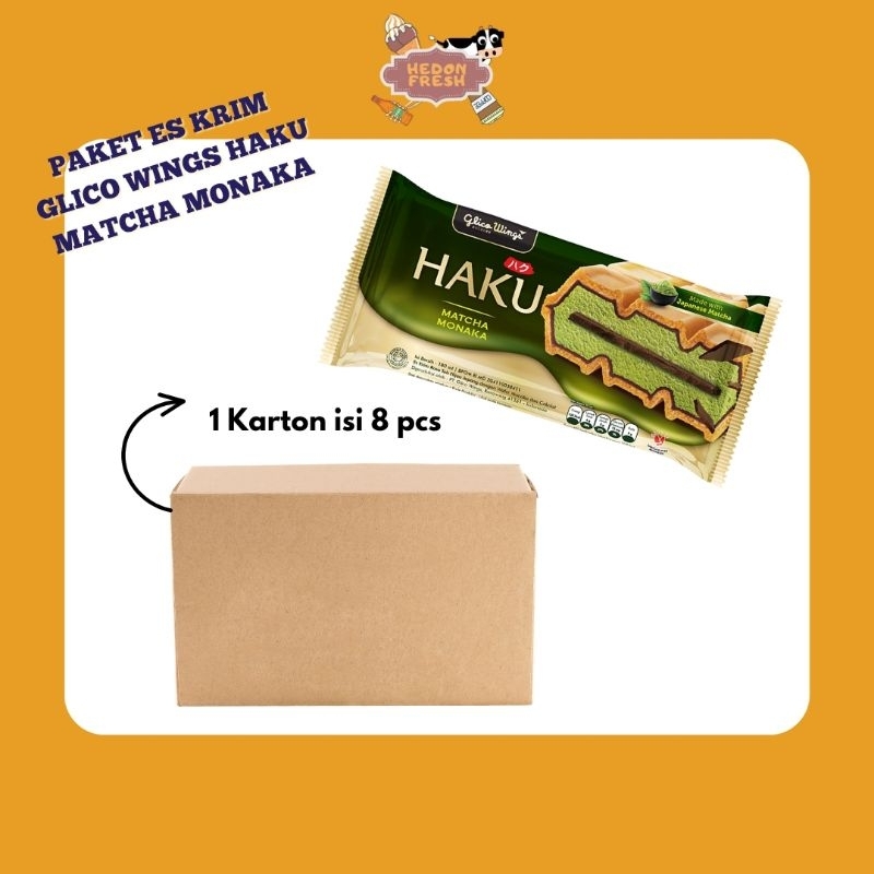 Jual Paket Es Krim Glico Wings Haku Matcha Monaka | Shopee Indonesia