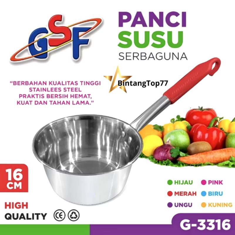 Jual GSF Panci Susu Serbaguna Stainless Steel Bantang Top77 16 CM ...