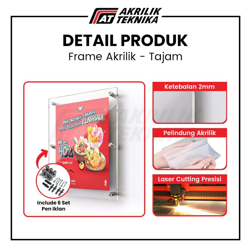 Jual Frame Akrilik A0 3MM / Bingkai Poster Frame Dinding / Display Menu ...