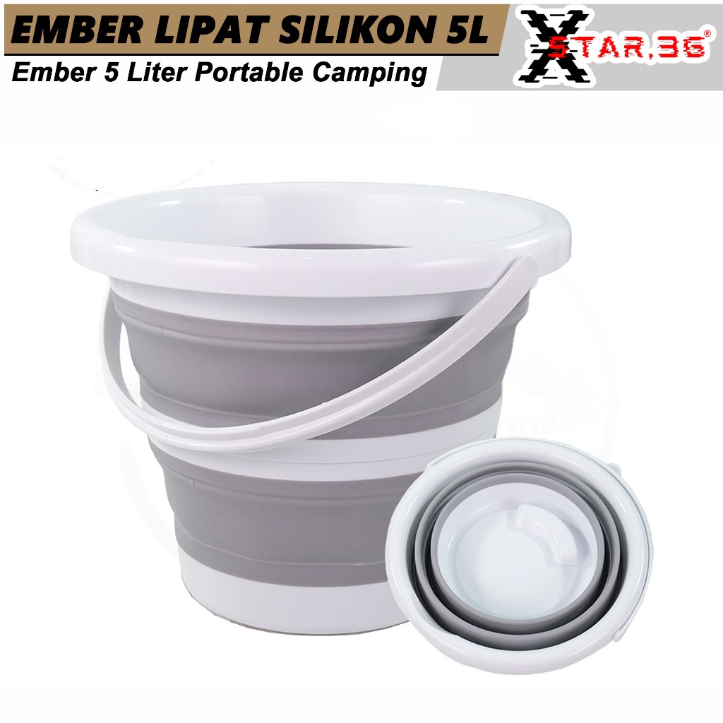 Jual ember lipat silikon 5 L asypets baskom ember bulat lipat camping ...