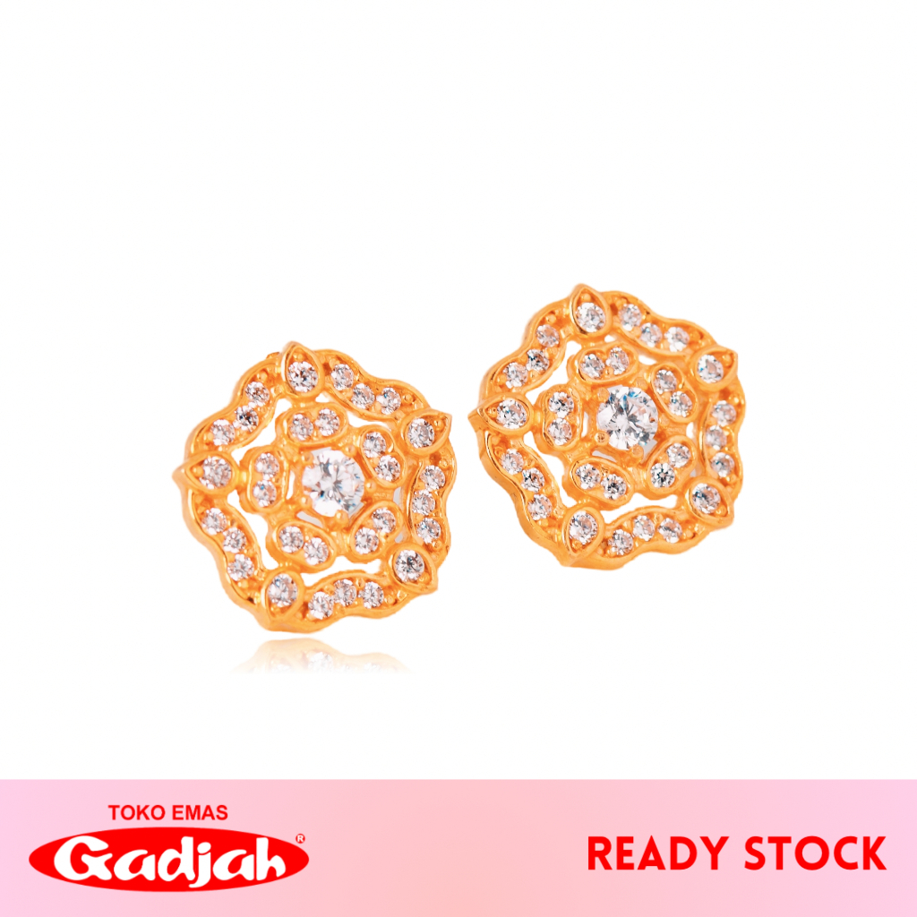 Jual Giwang Emas Bunga Tempel Mata Tabur - Toko Emas Gadjah | Shopee ...