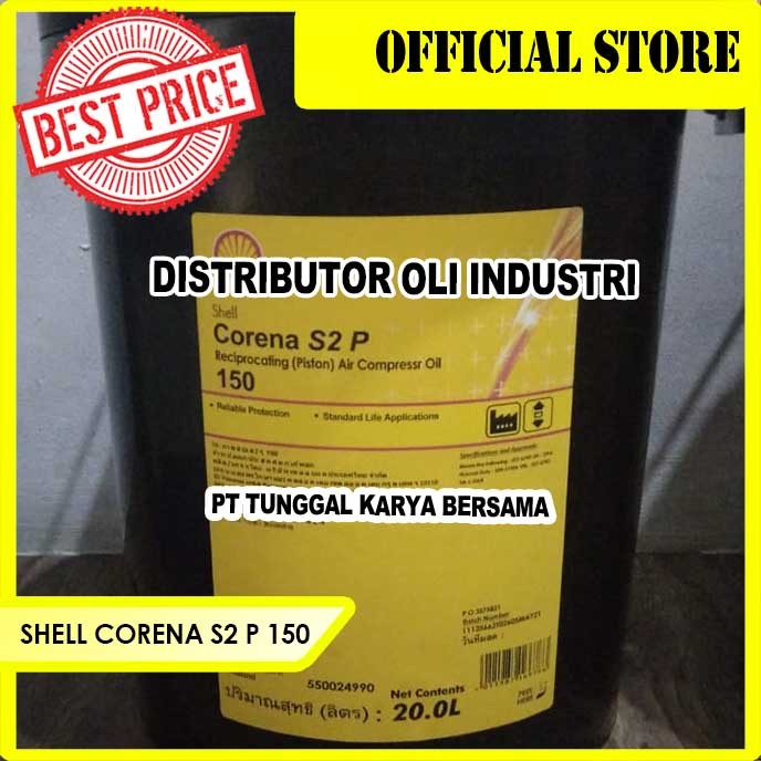 Jual SHELL CORENA S2 P 150 ( Oli Kompresor Piston - 5 Liter ) | Shopee ...