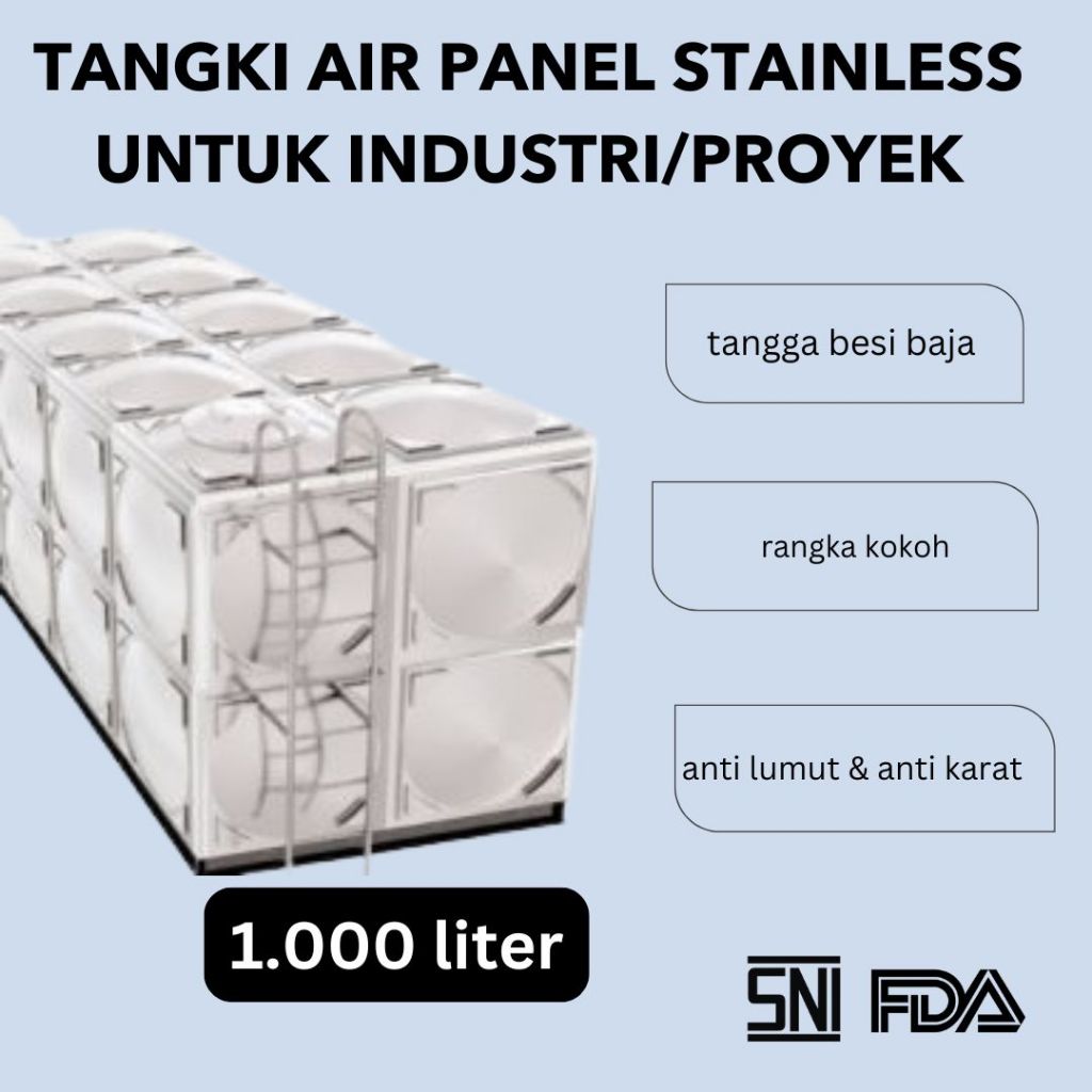 Jual tangki toren air panel kotak persegi stainless untuk industri ...