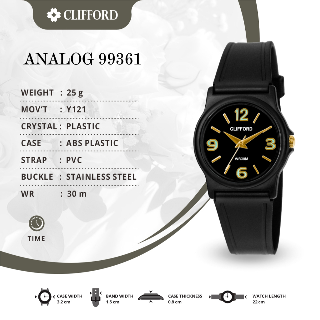 Jual CLIFFORD Analog 99361 Jam Tangan Casual Cowok Water Resist (Polos ...