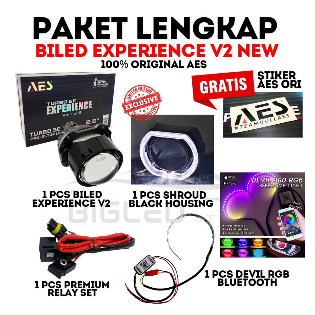 Jual Paket Biled AES Experience V2 70 Watt 2.5 Inch AES Turbo ...