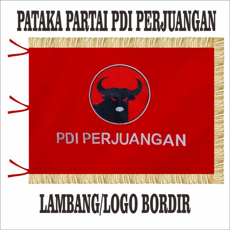 Jual bendera pataka partai pdip dua muka ukuran 90x135 | Shopee Indonesia