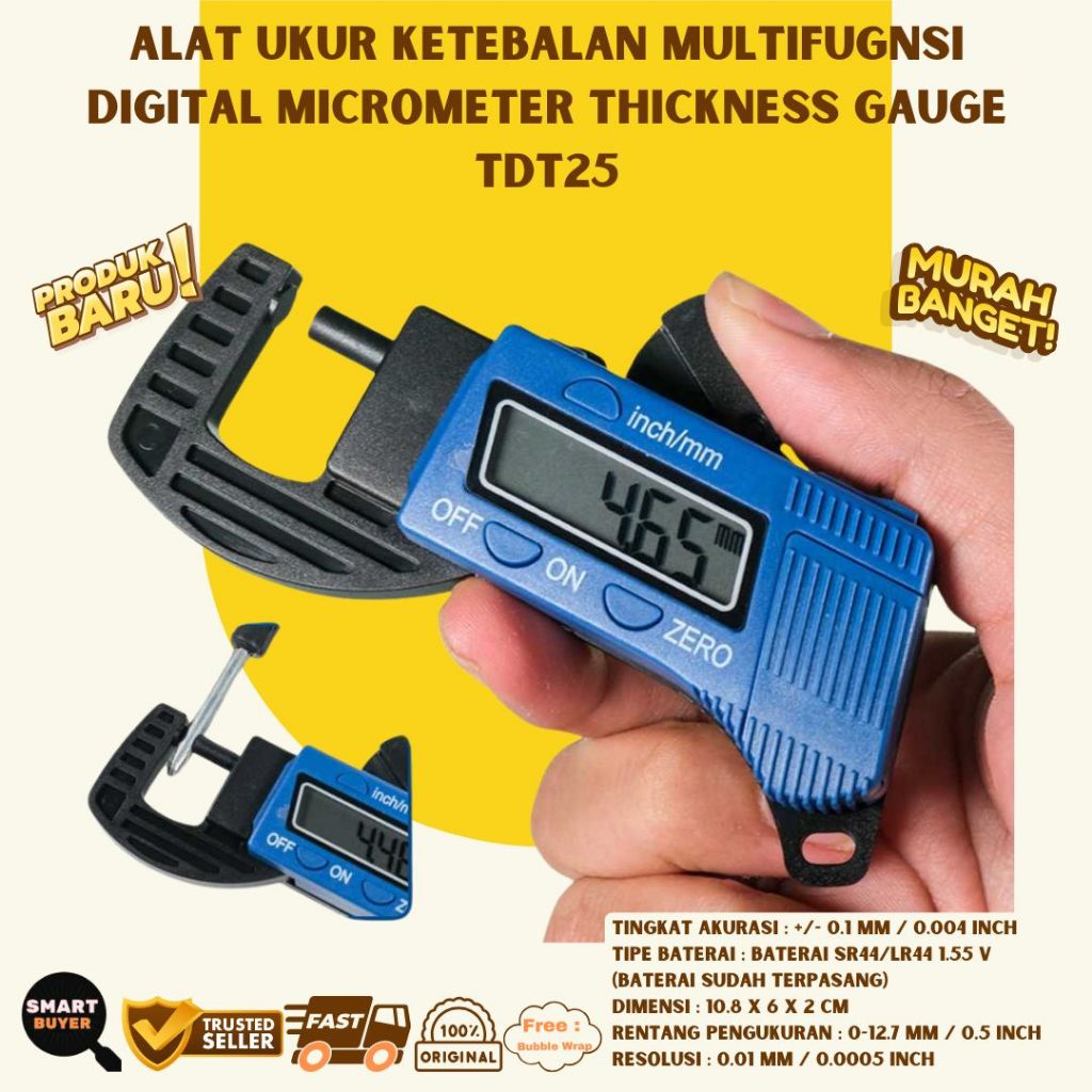 Jual ABC Alat Ukur Ketebalan Digital Thickness Caliper Micrometer Guage ...