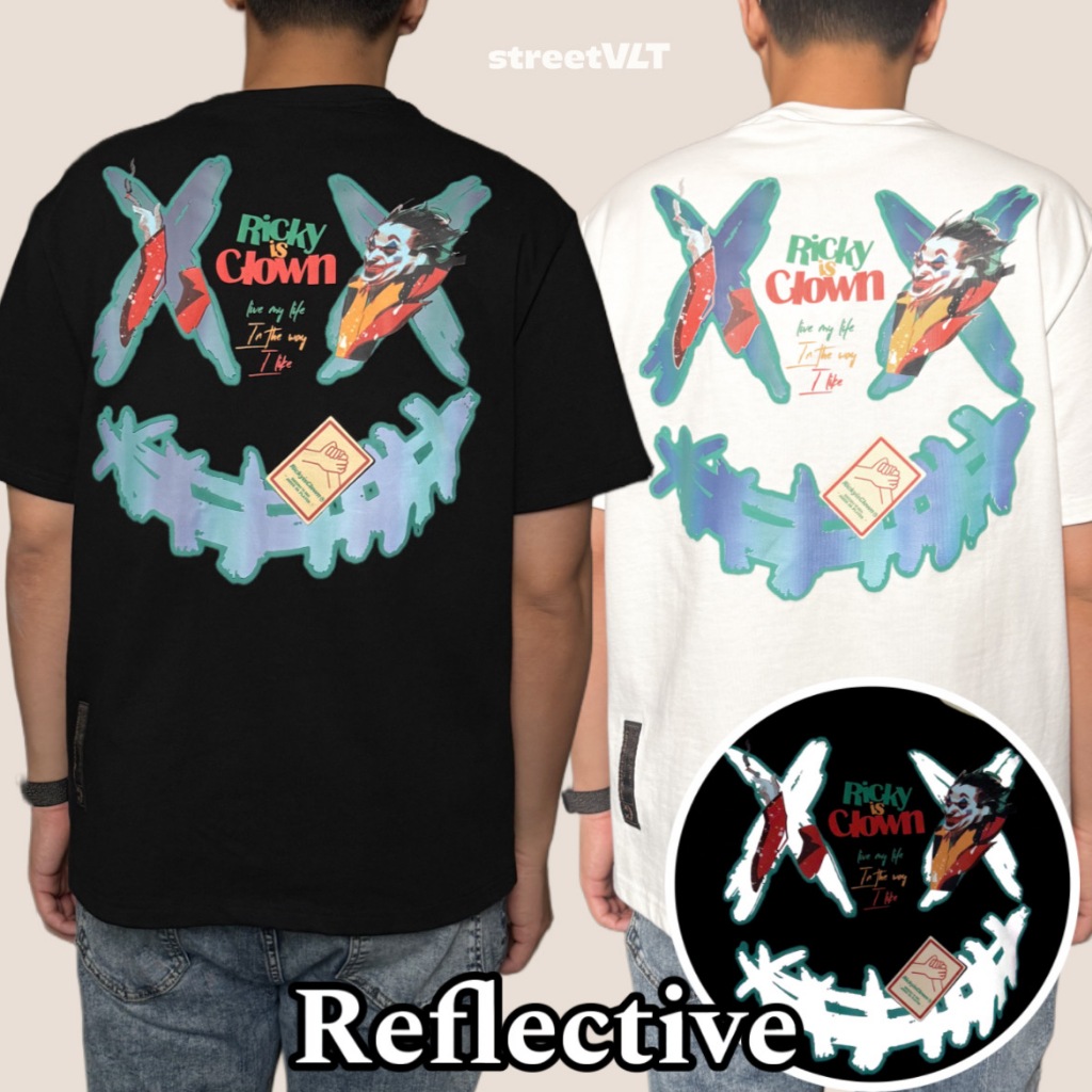 Jual RIC Ricky is Clown Joker Reflective Tee 100% Original | Shopee ...