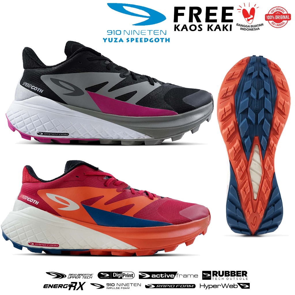 Jual Sepatu Running Trail 910 Nineten Yuza Speedgoth Original Sepatu ...