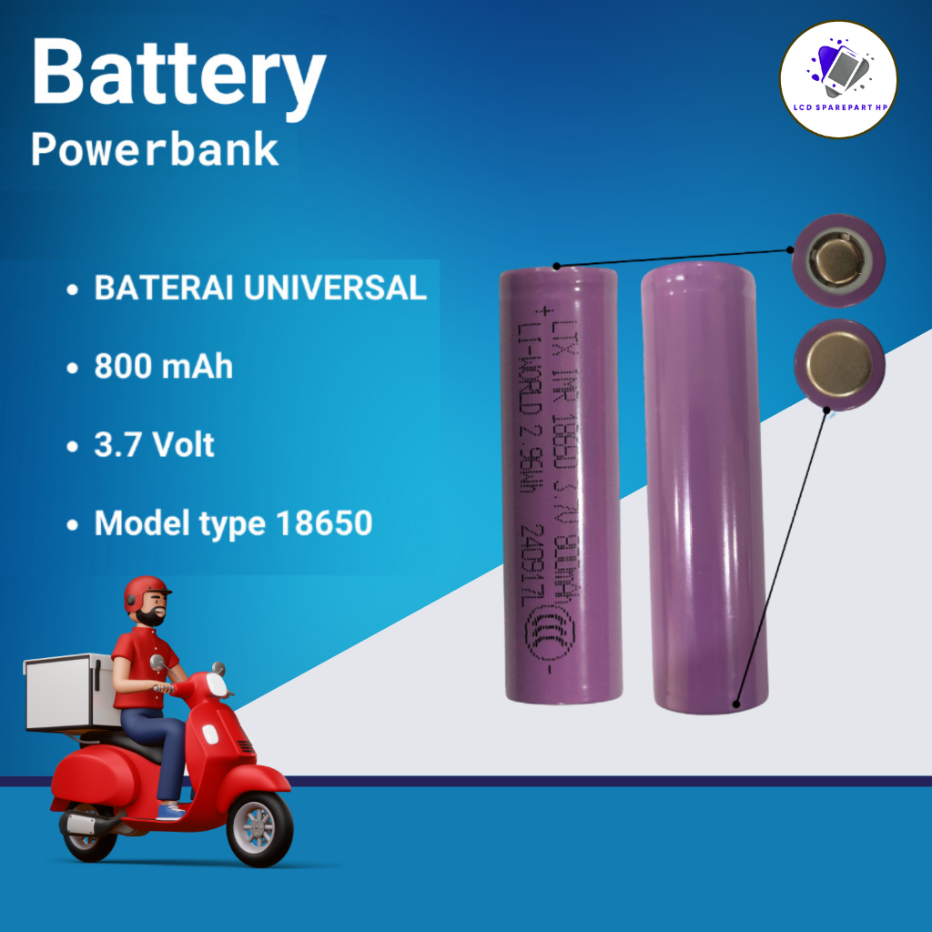 Jual BATERAI POWERBANK 18650 1800 MAH / 800 MAH | Shopee Indonesia