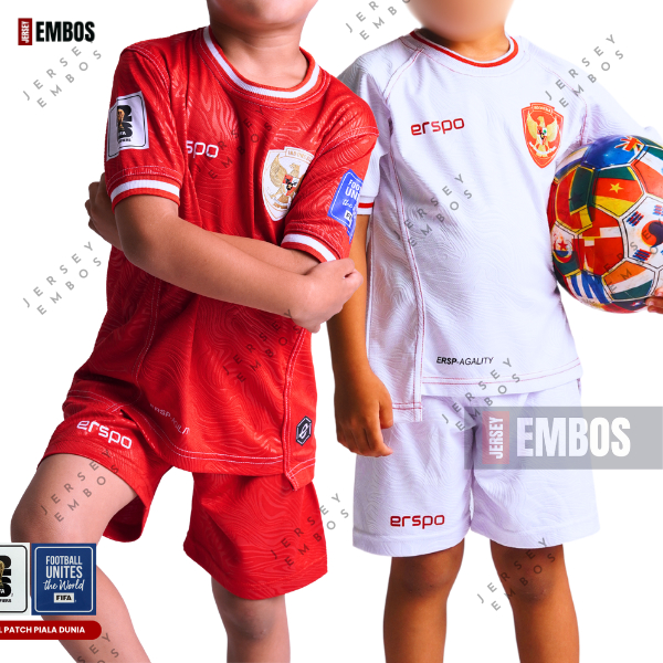 Jual Setelan Jersey Anak Timnas Indonesia Erspo Merah Putih Home Away Pria wanita Unisex sudah ...