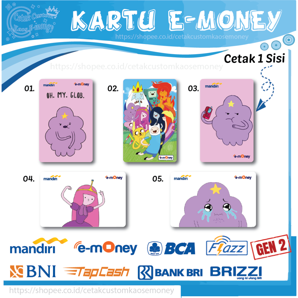 Jual KARTU EMONEY ETOLL KARTUN 3 ADVENTURE KUMPULAN EMONEY MANDIRI BCA ...