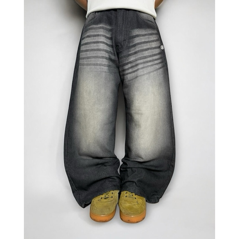 Jual Bawwa Santai |Celana Baggy Jeans | BLACK Wash fading | NICO Series ...