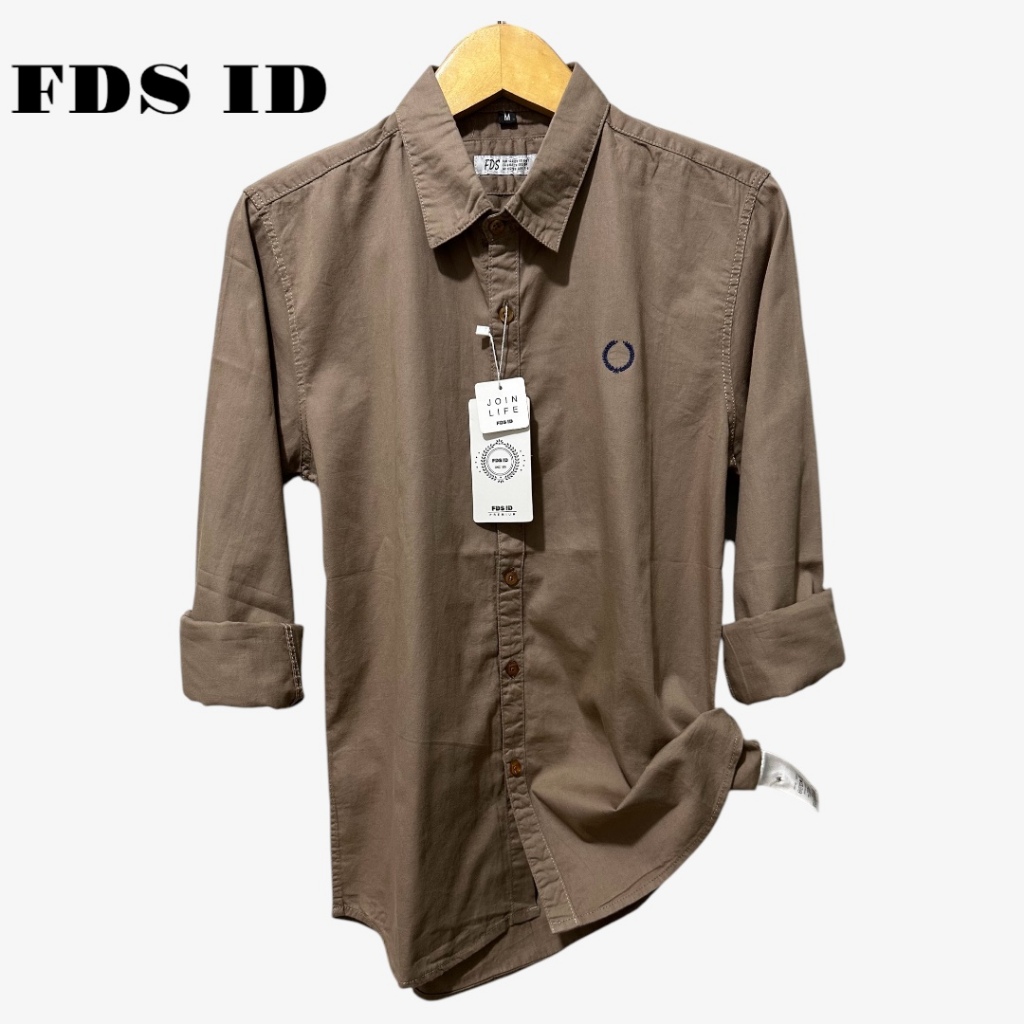 Jual FDS ID Kemeja Pria Lengan Panjang Polos Premium Slim Fit | Kemeja ...