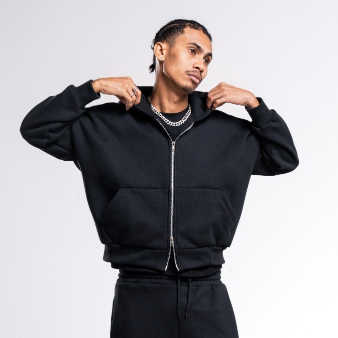 Jual DOOMMARKET - Hoodie Boxy Double Zipper JORN Hitam / Hoodie Zipper ...