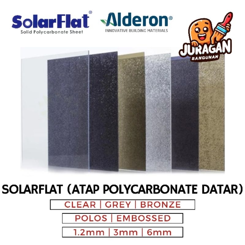 Jual ALDERON SolarFlat (Atap Polycarbonate Datar) | SolarTuff Solid ...