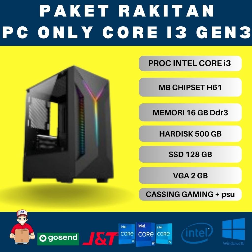 Jual PC Rakitan Core i3 Gen3 Ram 16gb SSD 128GB Hardisk 500 GB VGA 2 GB ...