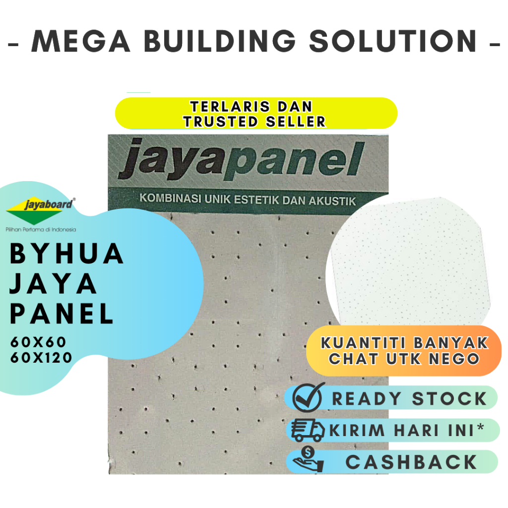 Jual JAYABOARD Byhua 60x60 Ceiling Panel / Gyptile 9mm - plafon akustik ...