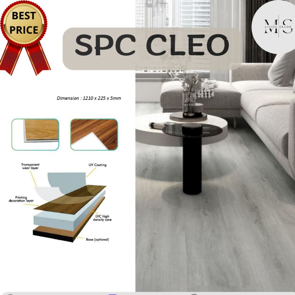 Jual Lantai SPC Vinyl Klik CLEO - Click System Flooring Tebal 5mm ...