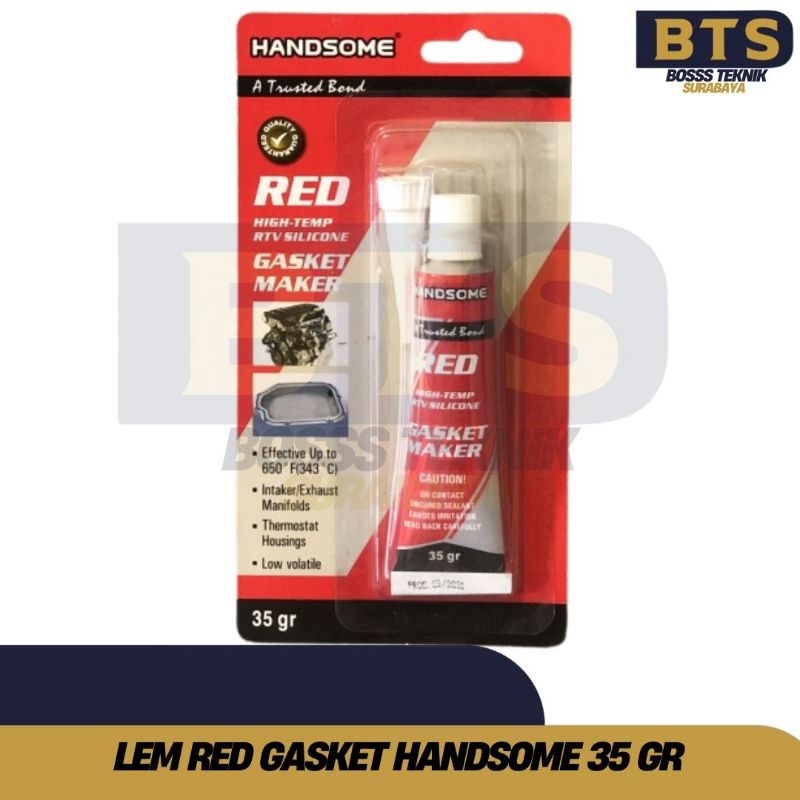 Jual Handsome Lem Red Gasket Maker 35 gr Lem Red Silikon 35 gram ...