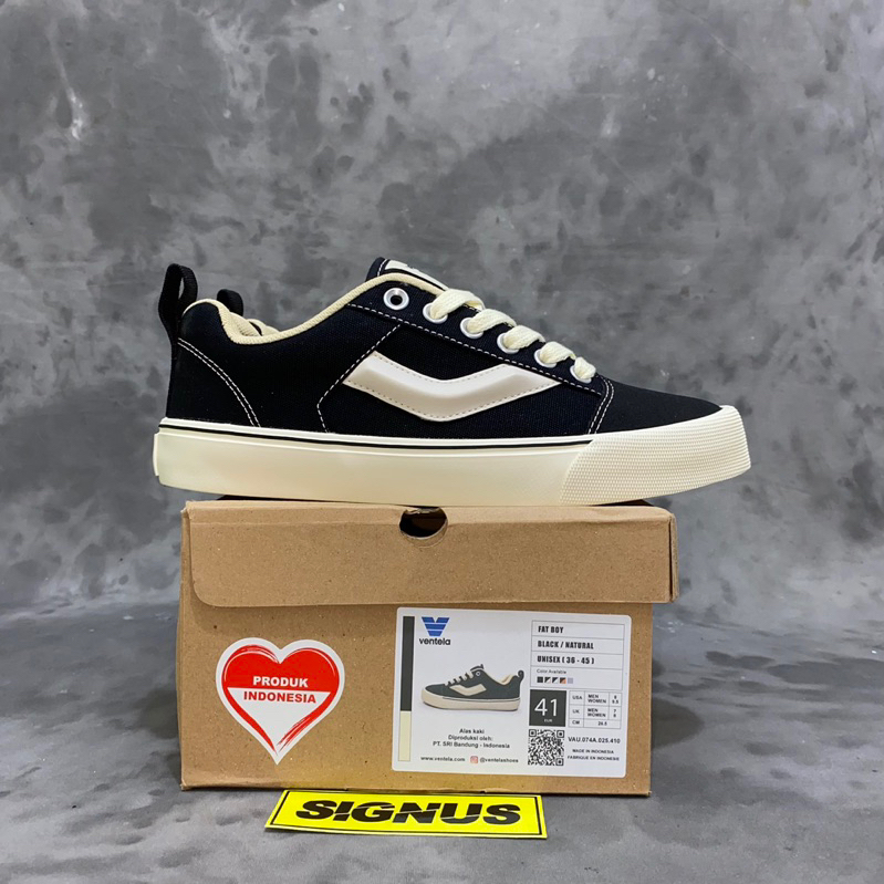 Jual Sepatu Ventela Fat Boy Black Natural 100% Original | Shopee Indonesia