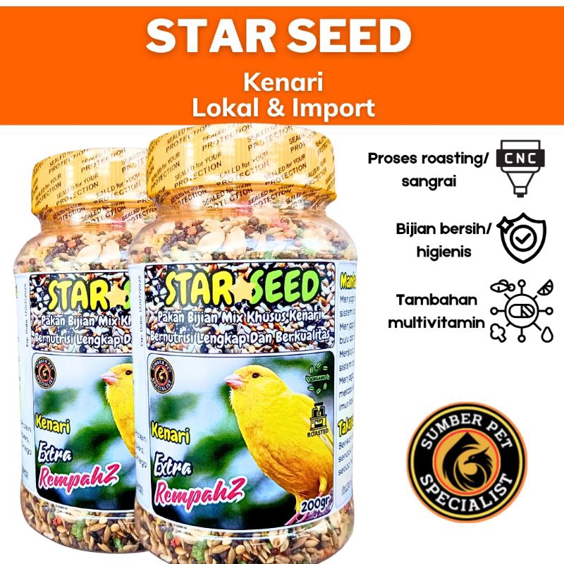 Jual Star Seed Kenari Extra Rempah Dan Buah 200gr Pakan Kenari Pakan ...