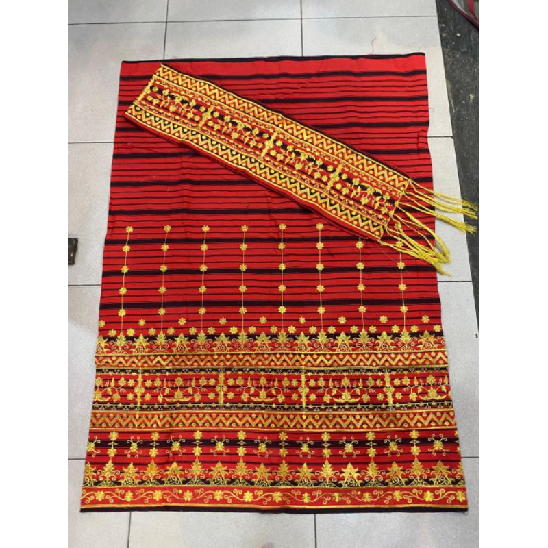 Jual Tapis tenun bordir Rambat cemara merah | Shopee Indonesia