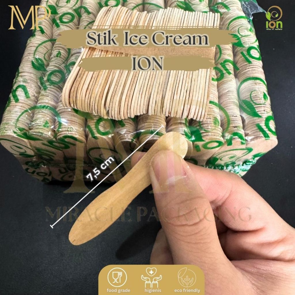 Jual Sendok Kayu Es Krim ION / Sendok Stick Kayu Ice Cream / Sendok Es ...