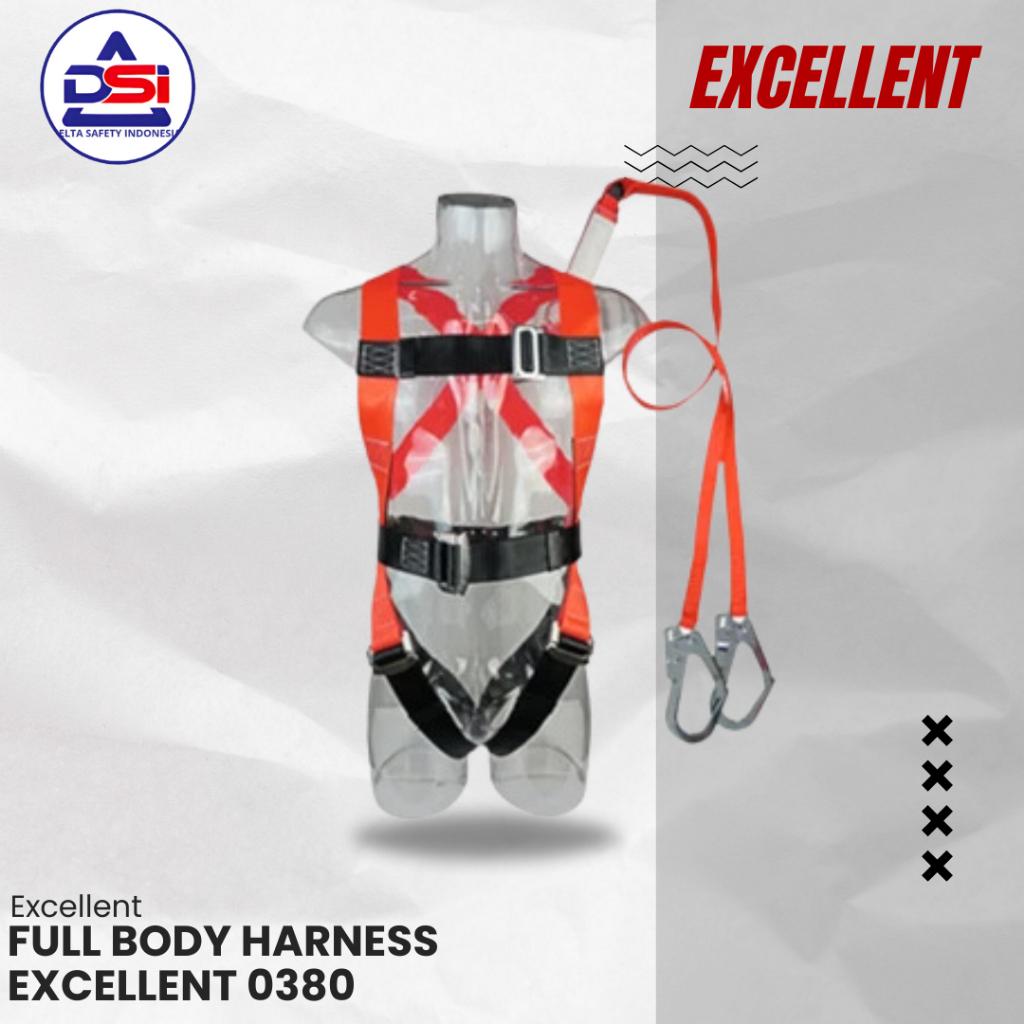 Jual Full Body Harness Excellent 0380 Double Big Hook With Absorber ...