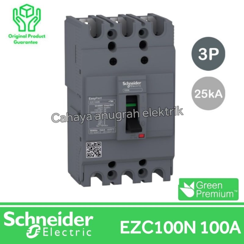 Jual MCCB SCHNEIDER EZC100N 100A 3 PHASE MCCB 100A 3P 18kA NFB 100A 3 POLE 18kA ORIGINAL ...