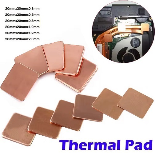 Jual Thermal Pad Copper 20x20mm Tembaga Heatsink Radiator CPU GPU 0.3mm ...