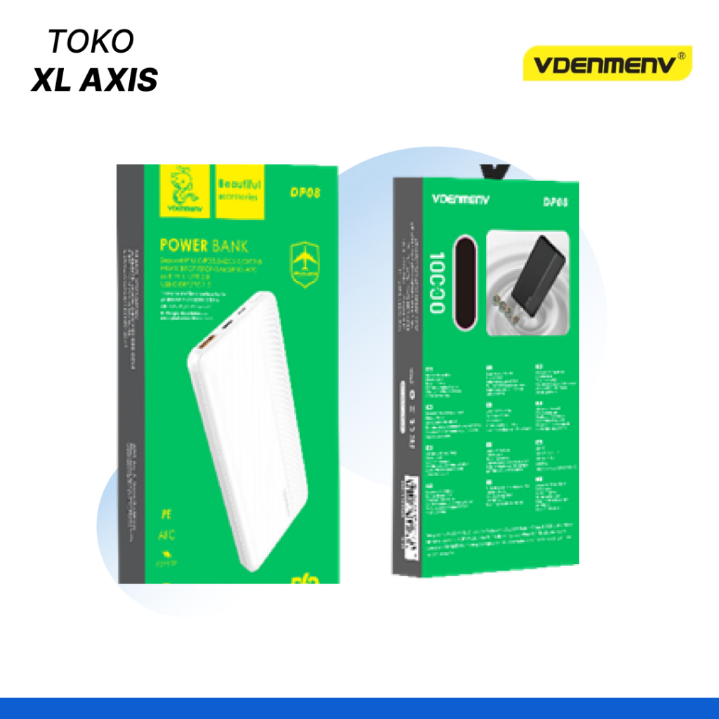Jual VDENMENV DP08 Powerbank 10000mAh PD18W QC3.0 Fast Charging Real ...