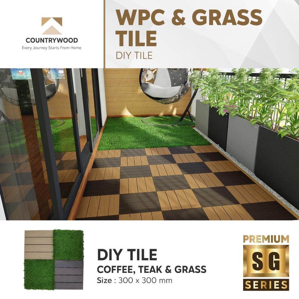 Jual WPC & GRASS TILE by COUNTRYWOOD 30x30 mm | Shopee Indonesia