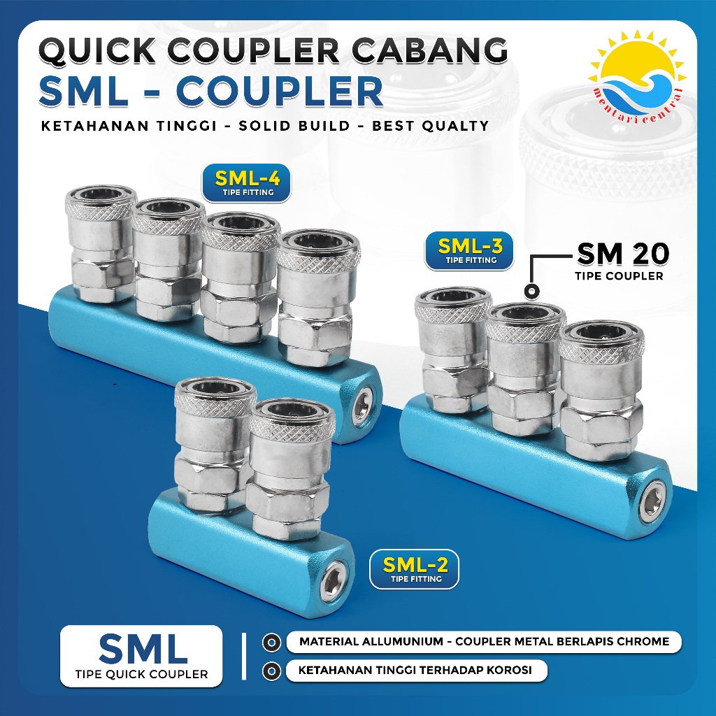Jual Quick Coupling Cabang Coupler Kopler Sambungan Selang Angin ...