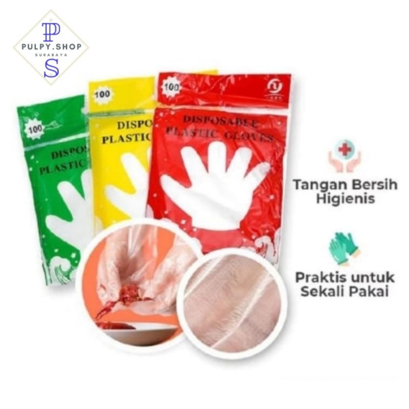 Jual Sarung Tangan Plastik Bening Kantong Sekali Pakai Disposable Gloves Food Hand Grade ...