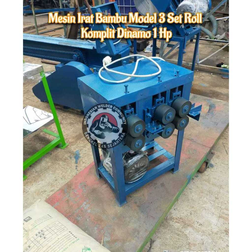 Jual Mesin Irat Bambu Model 3 Set Roll Komplit Dinamo 1 Hp | Shopee ...