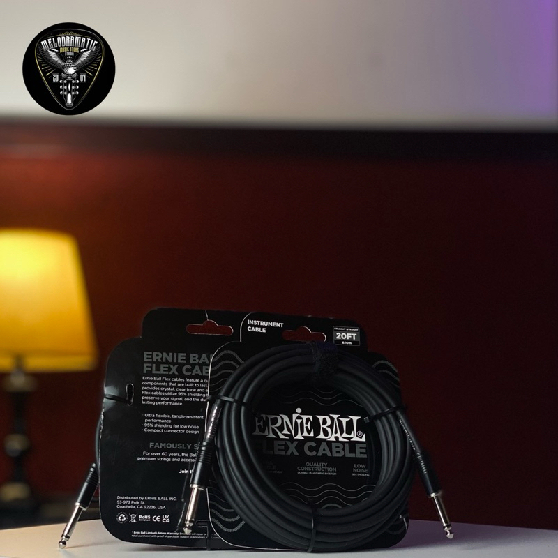 Jual KABEL JACK ERNIE BALL 20FT FLEX STRAIGHT BLACK | Shopee Indonesia