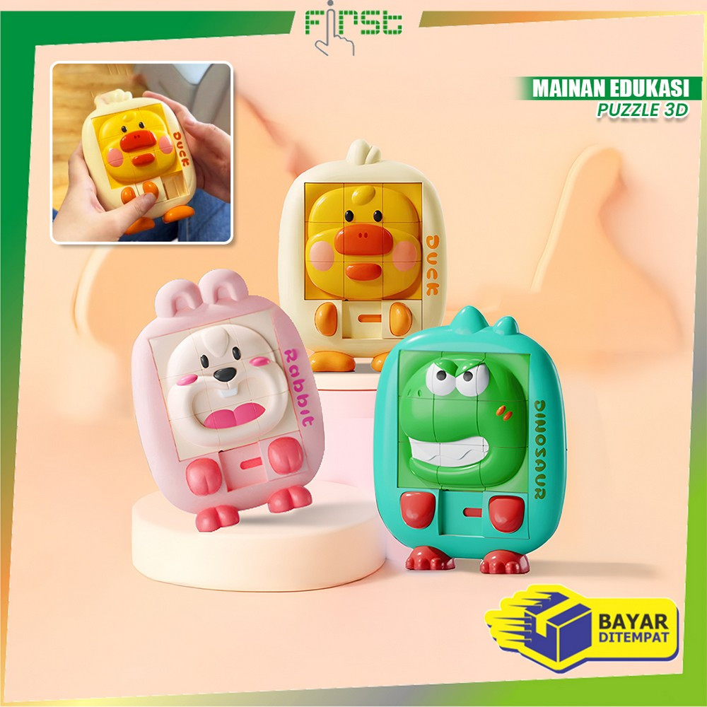 Jual FH-M376 Mainan Edukasi Anak Puzzle Geser Slide 3D Karakter Hewan ...