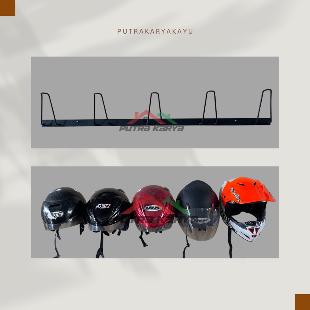 Jual Rak Helm Horizontal Besi Holo / Gantungan Helm / Rak Gantung Helm Besi / Minimalis / Tempat ...