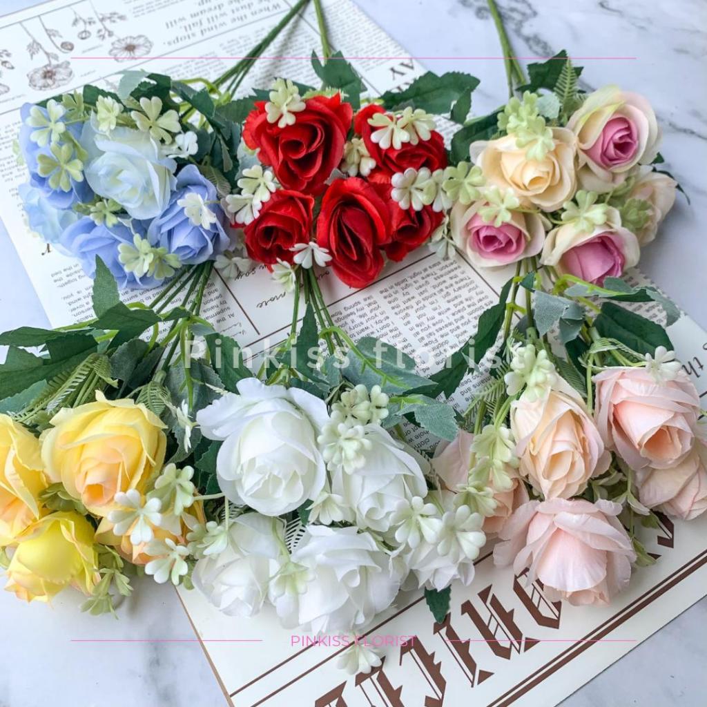 Jual Bunga Pakis mawar mini X5 Artificial | Shopee Indonesia